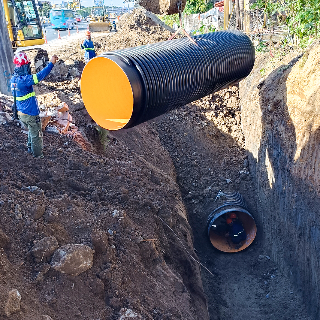 KPMI Supplies HDPE Drainage Pipes for SMC SLEX Project